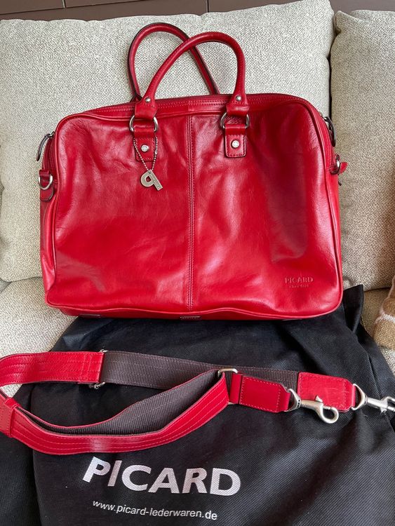 PICARD Leder Handtasche Buisness-Büro-Laptop Tasche rot | Kaufen auf ...