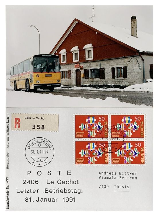 Le Cachot La Chaux-du-Milieu Neuchâtel Post Postauto SAURER | Kaufen ...