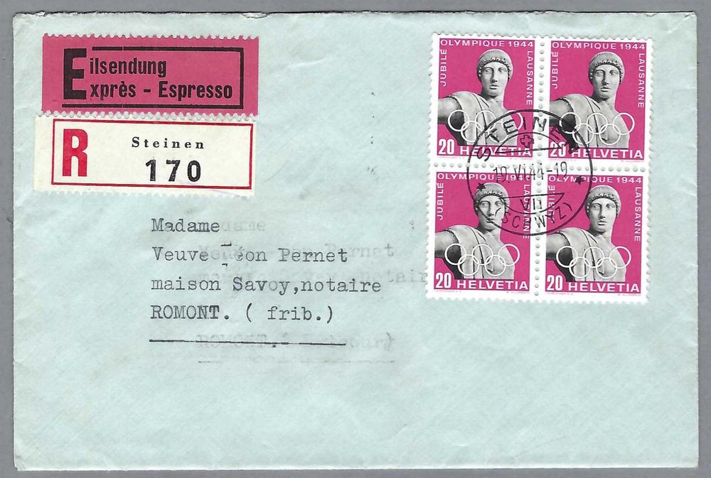 1944, Z/260 x 4, 0 STEINEN, EING. EIL-BRIEF, SCHÖN | Kaufen auf Ricardo