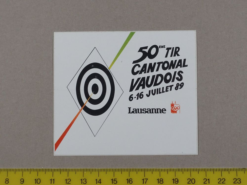 Lausanne, 50eme Tir Cantonal Vaudois, 1989, alter Sticker (Gebraucht ...