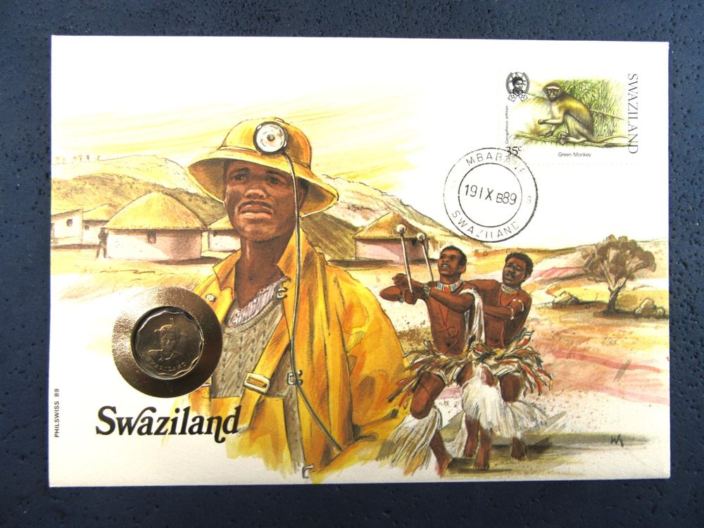 SWASILAND/SWAZILAND MÜNZ-NUMIS-BRIEF MIT BESCHRIEB 1989 (Gebraucht) in ...
