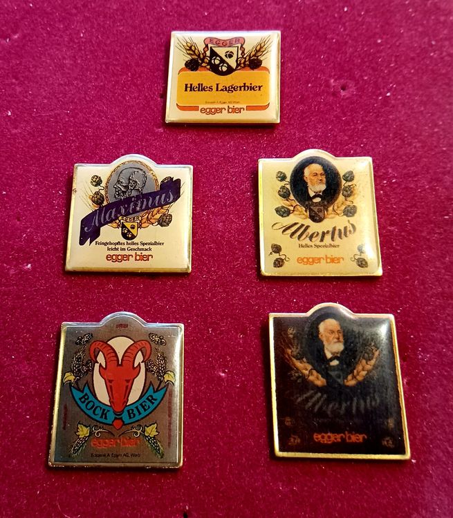 5 egger Bier Pin's (Gebraucht) in für CHF 2 – mit Lieferung auf Ricardo ...