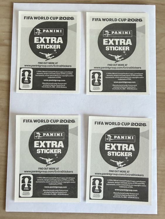 Panini FIFA World Cup 2026 Extra Stickers Set (Neu und originalverpackt ...