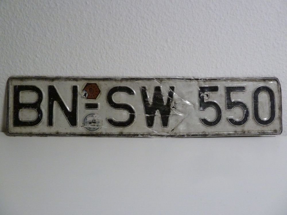 Nummernschild / Kfz-Kennzeichen Deutschland BN-SW 550 (Bonn) (Gebraucht ...