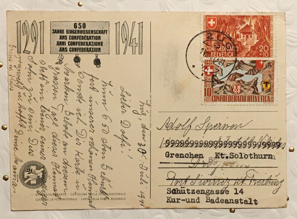 Alte AK 650 Jahre Eidgenossenschaft 1291-1941, Bundesfeier (Gebraucht) in Lengnau für CHF 1 ...