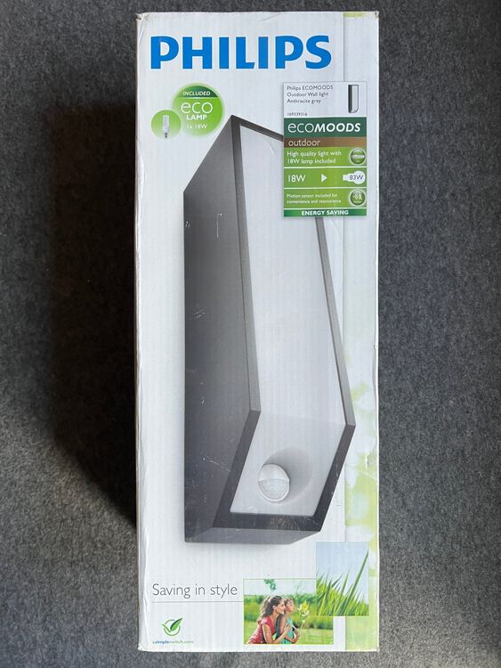 PHILIPS AUSSENLEUCHTE M. BEWEGUNGSMELDER MIT SENSOR NP:119.- (Neu und ...