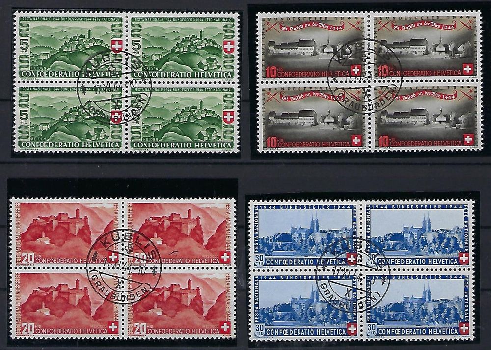 Pro Patria Viererblocks 1944 gestempelt 14691 (Gebraucht) in Lunden für CHF 15 – mit Lieferung ...