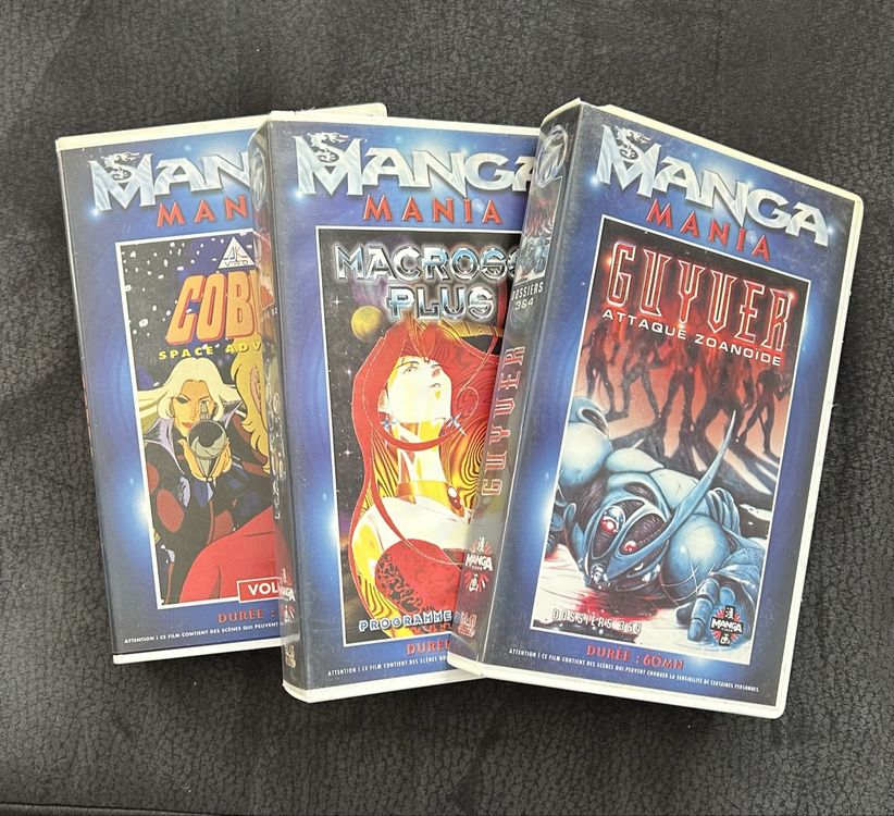 Lot de 3 VHS Manga Mania Cobra Macross Guyver | Kaufen auf Ricardo