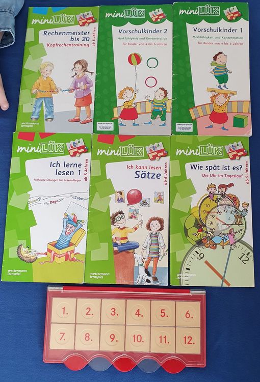 Mini Lück mit 6 Heften (Rechnen, Lesen, Uhr, Vorschule) (Gebraucht) in ...