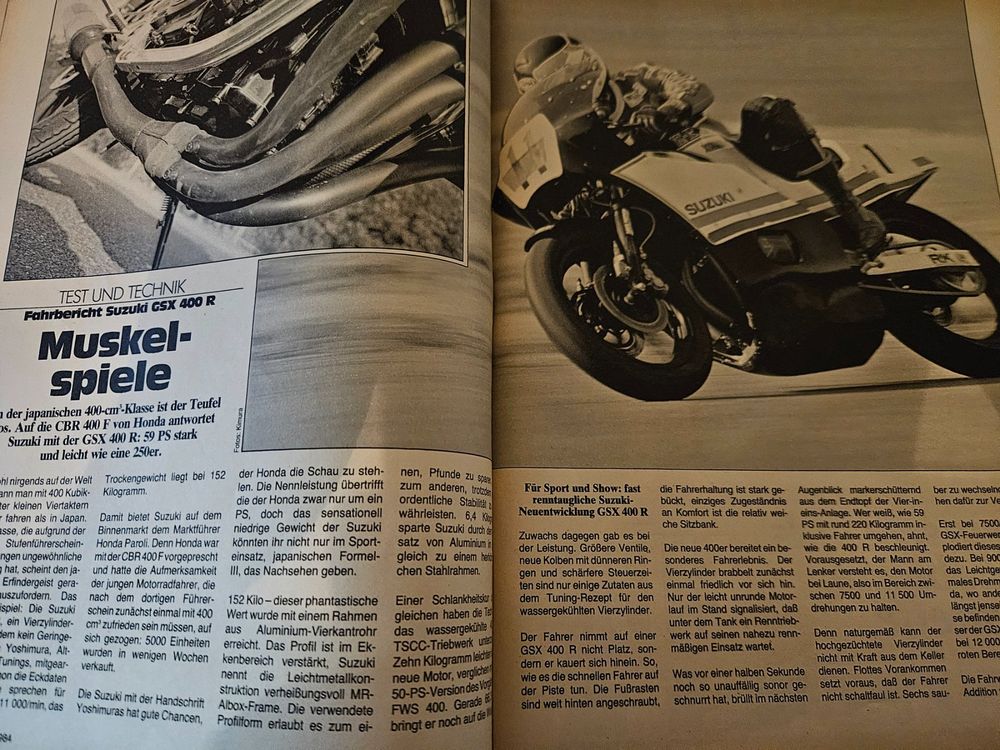 Motorrad 6/84 Honda VF 1000 500 F2 750 Kawasaki KTM Puch xa (Gebraucht ...