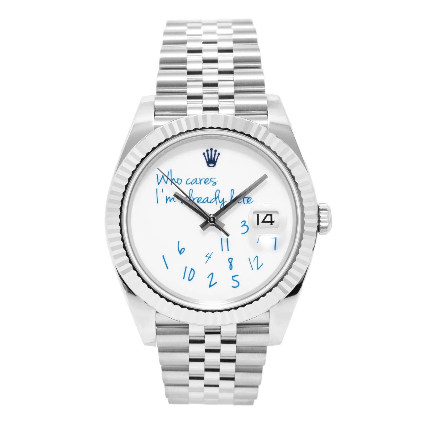 ROLEX DATEJUST EINZELSTÜCK - ‘Who Cares I’m Already Late’ (Neu und ...