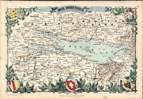 Bodensee Farblithographie von Baur 1862 | Kaufen auf Ricardo