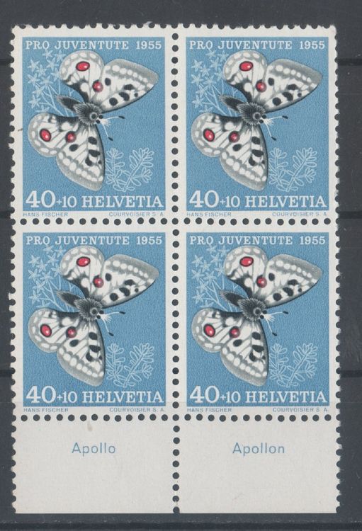 Viererblock PJ162 mit nicht katalogisiertem Plattenfehler ** (Neu (gemäss Beschreibung)) in ...