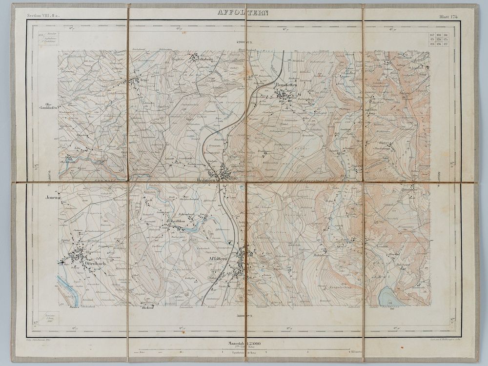 Landkarte Siegfriedatlas Bl. 174 Affoltern 1882 Bonstetten (Gebraucht) in Zürich für CHF 30 ...