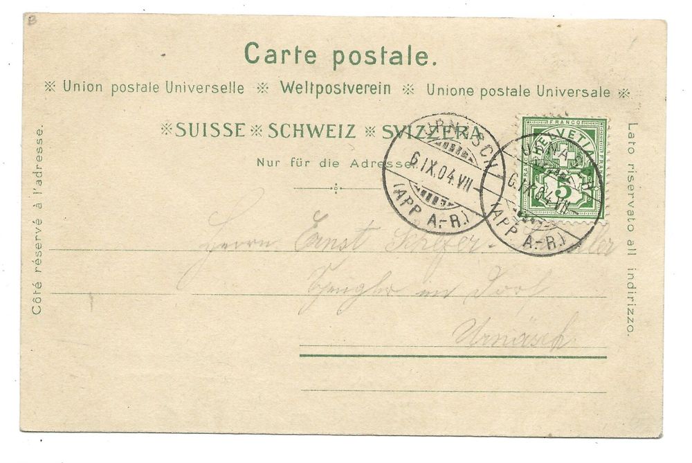 Gruss aus Hundwil (AR) Löwen - Hirschen - Bären - Litho 1904 (Gebraucht) in Engelburg für CHF 48 ...