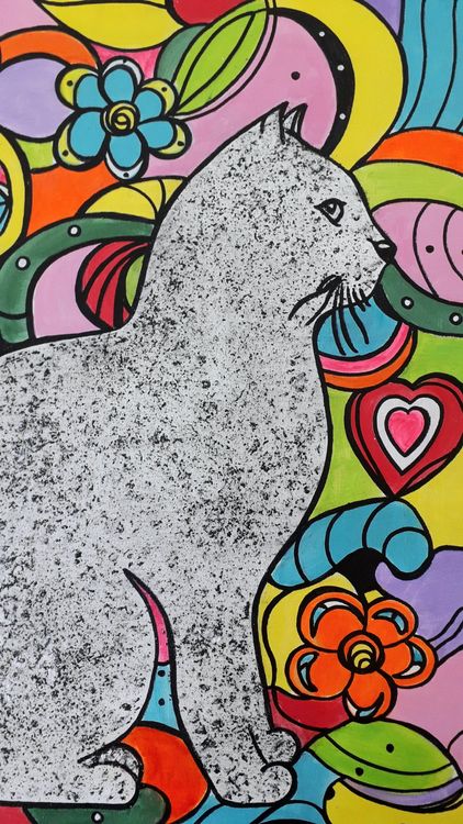 Gemälde Pop Art Katze Künstler: Manuela Reitz | Kaufen auf Ricardo