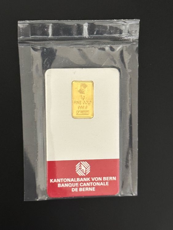 Goldbarren 1g Berner Kantonal Bank (Neu und originalverpackt) in ...