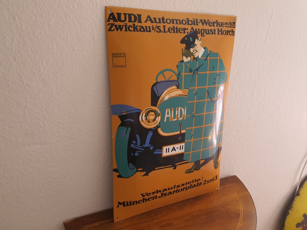 Grosses Emailschild Audi Oldtimer Emaille Schild Reklame (Neu (gemäss ...