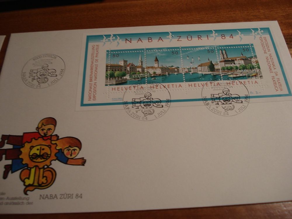 5 Belege Block NABA Zürich 1984, FDC + Briefe mit Sonder-o (Gebraucht) in Niederwil AG für CHF 0 ...