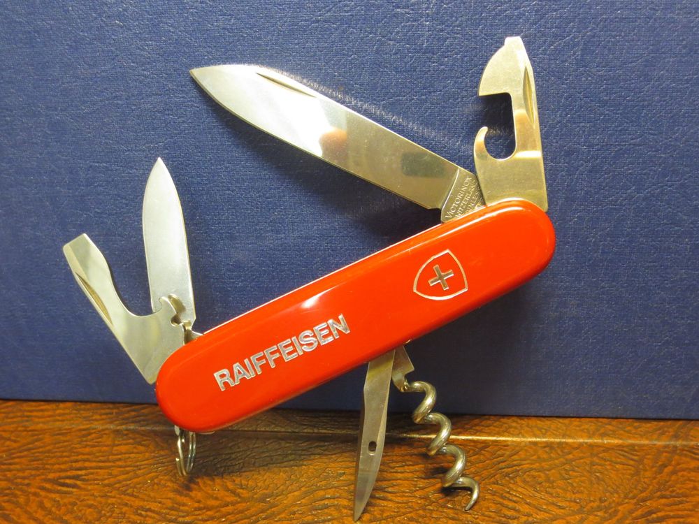 Victorinox mit altem Logo. Raiffeisen Taschenmesser, neu.#65 (Neu ...