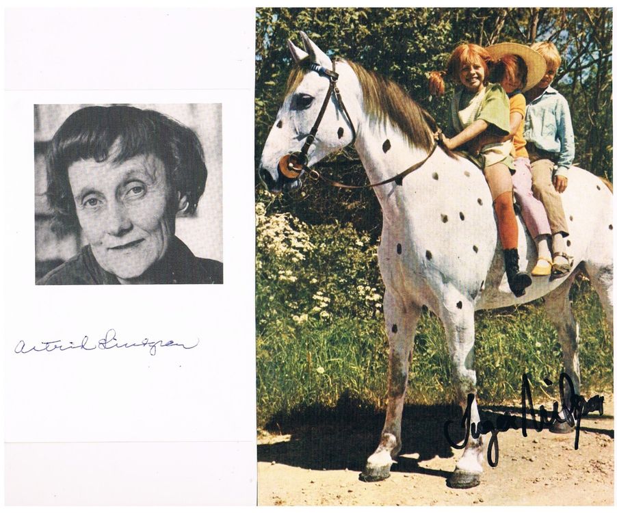 Astrid Lindgren & Inger Nilsson Autogramm Pippi Langstrumpf (Gebraucht ...