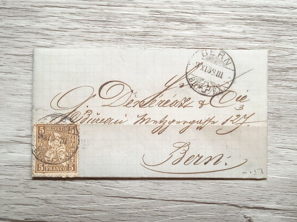 TR51 Enveloppe + Timbre Suisse 1868 (Gebraucht) in Cousset für CHF 5.95 ...
