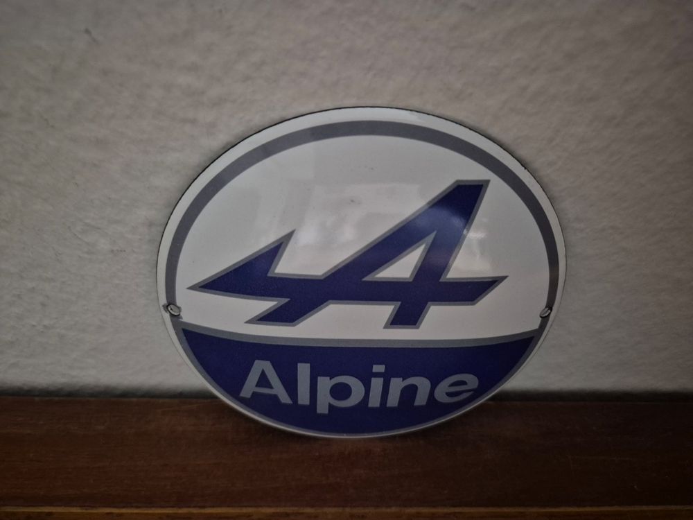 Emailschild Alpine Auto Werkstatt Garage Logo Emaille Schild (Neu ...