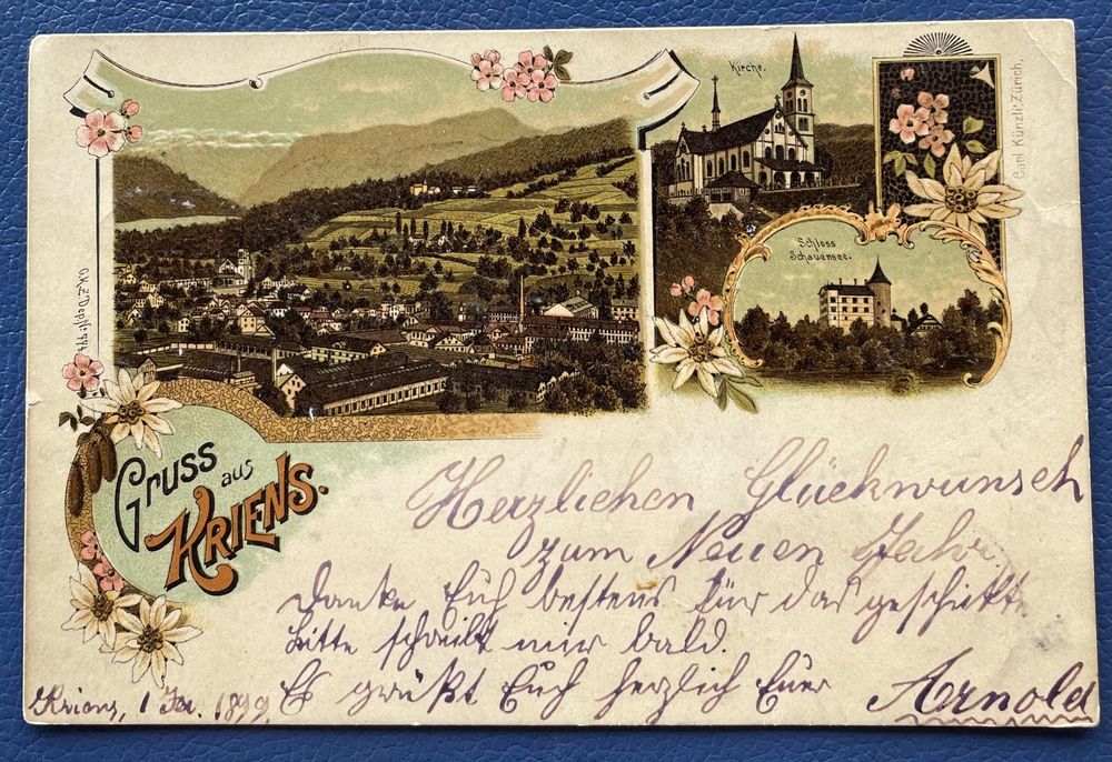 Gruss aus Kriens Litho 1899 (Gebraucht) in Horw für CHF 20 – mit Lieferung auf Ricardo kaufen