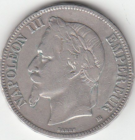 France - 5 Francs 1868 Napoleon III. | Kaufen auf Ricardo