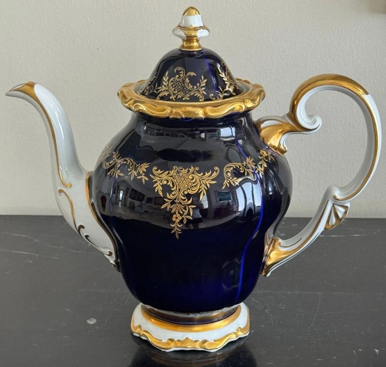 WUNDERSCHÖNER ECHT WEIMAR KOBALT-TEEKANNE-KATHARINA--25 CM (Gebraucht ...