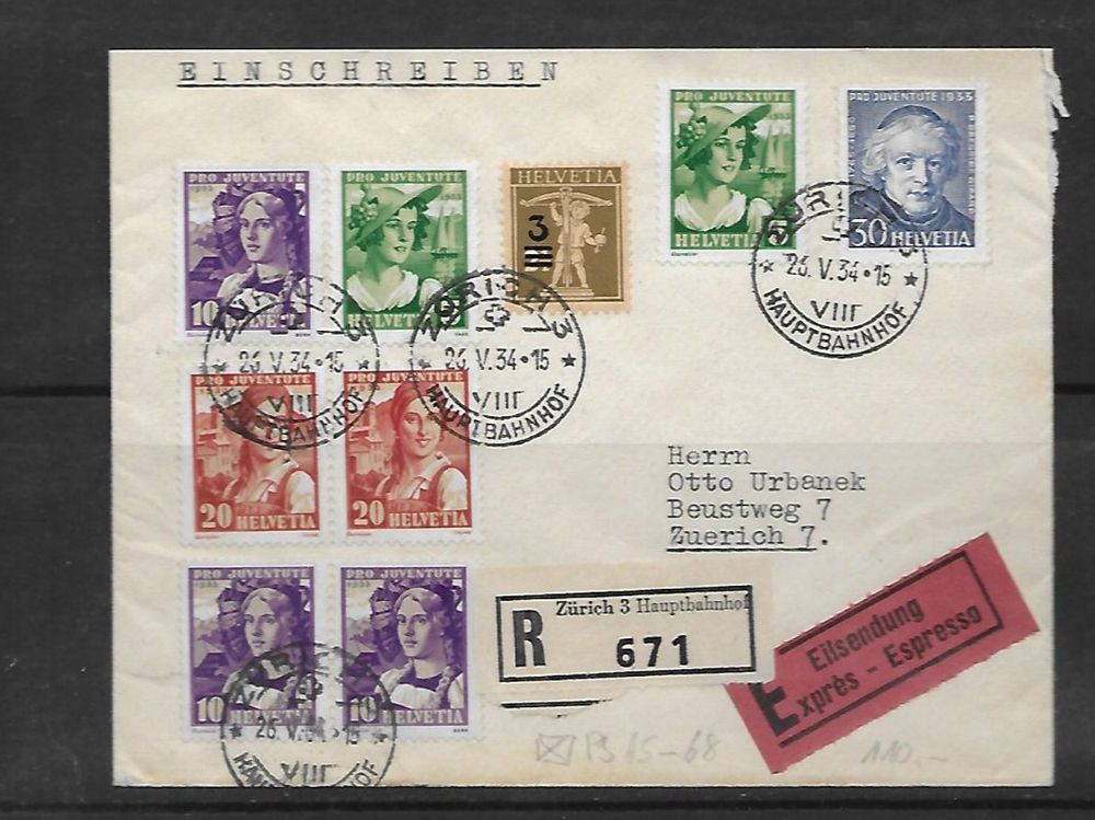 PJ Satzbrief 1933 Kat: CHF 110.- (Gebraucht) in Basel für CHF 20 – mit Lieferung auf Ricardo kaufen