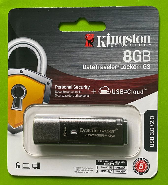 Kingston USB Stick Key 8GB w/Data Security and Cloud Backup (Neu und ...