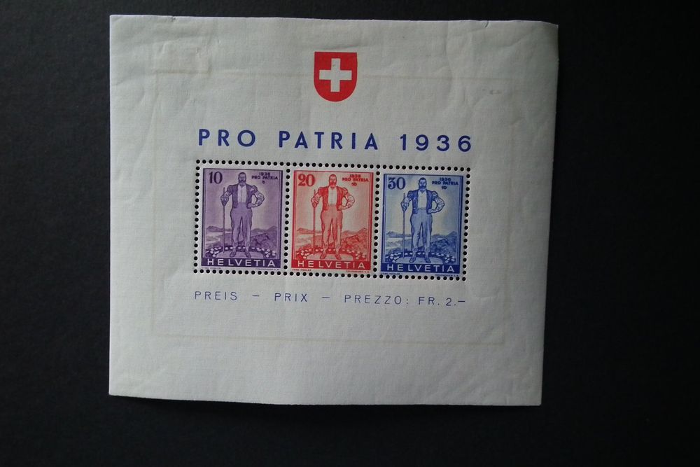 1936 Pro Patria Block ungest. mit Falz | Kaufen auf Ricardo