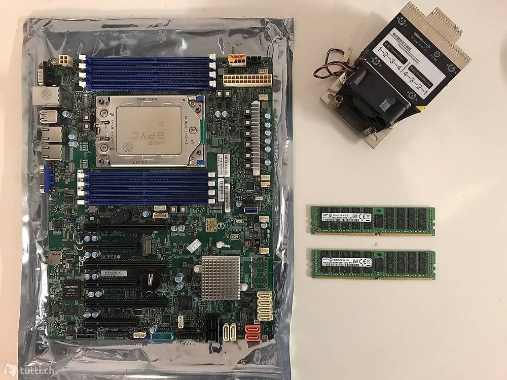 Supermicro H11SSL-i + AMD Epyc 7302 + 64GB RAM + Cooler (Gebraucht) in ...
