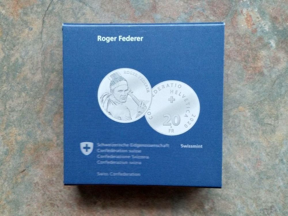 20 FR. ROGER FEDERER SILBERMÜNZE PP (Neu und originalverpackt) in Goldach für CHF 95 – mit ...