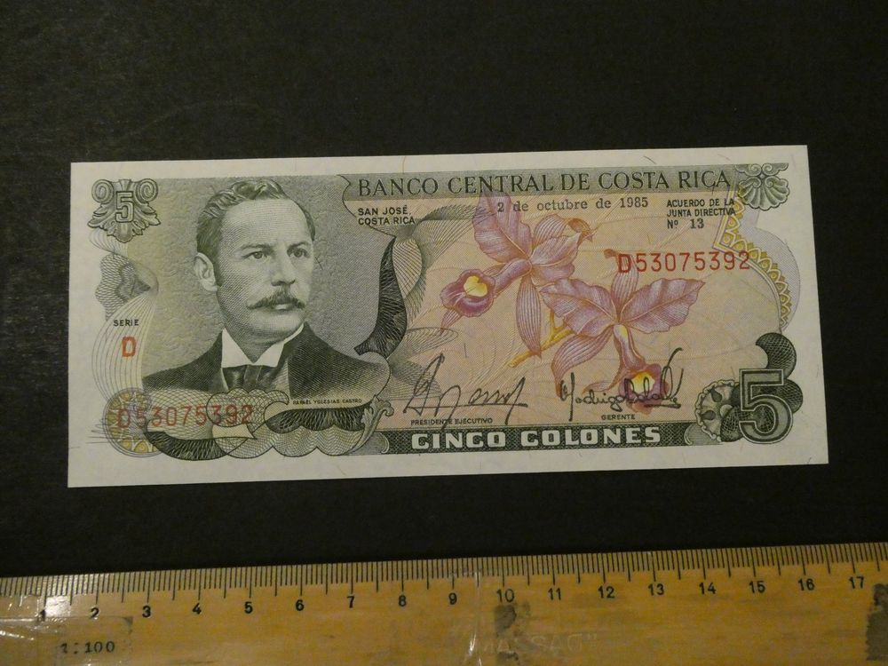 Costa Rica 1985, 5 Colones - unzirkuliert (Neu (gemäss Beschreibung ...