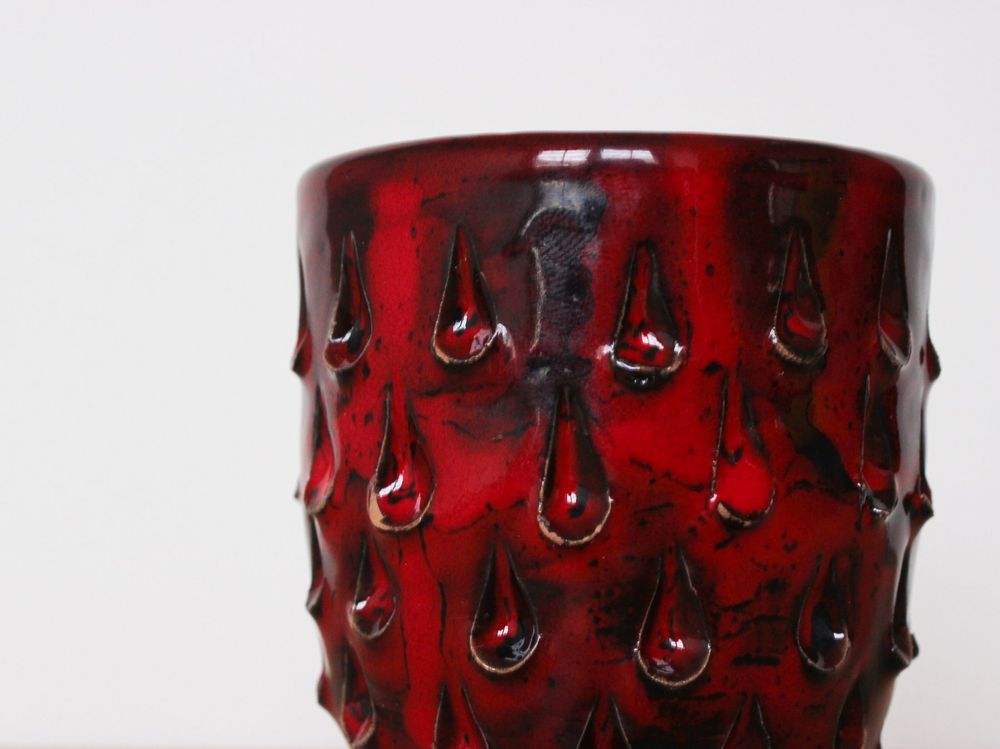 Small ceramic goblet, strawberry decor in Bitossi style (Gebraucht) in ...