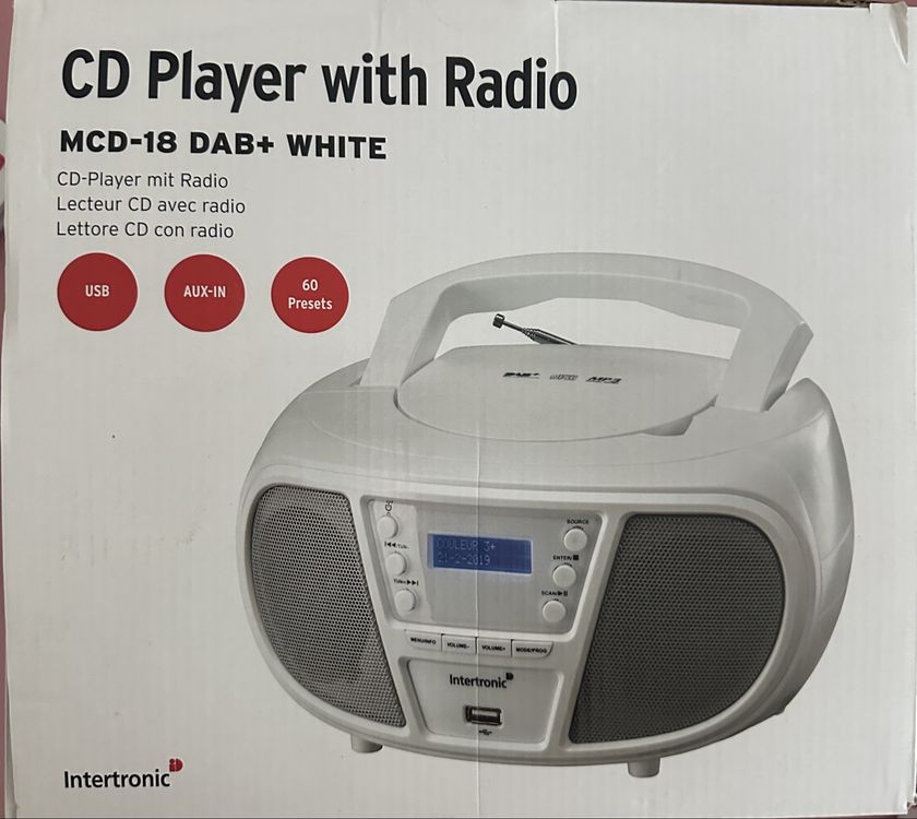 Intertronic CD-Player mit Radio DAB+ weiss neuwertig (Neu und ...