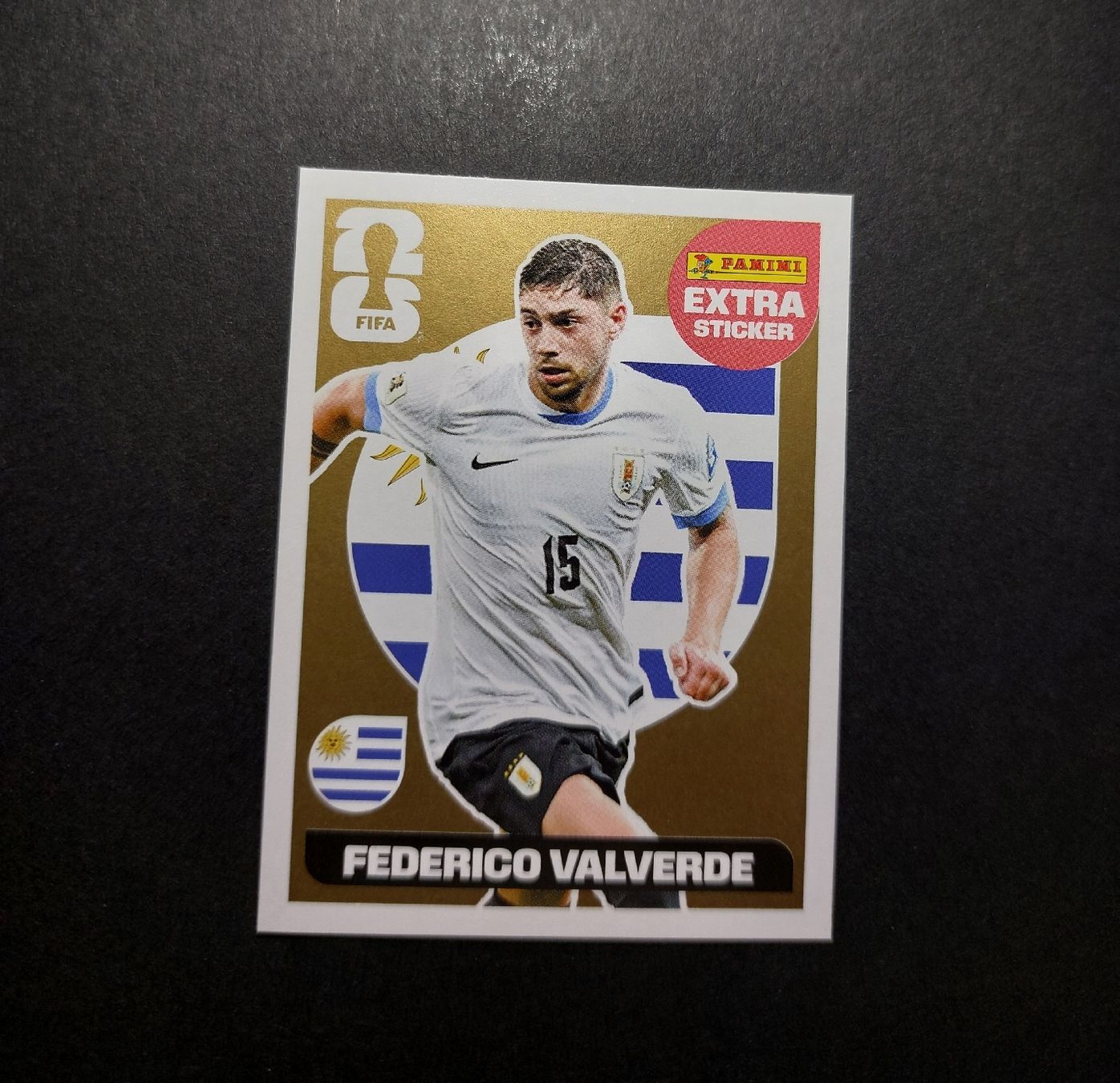 Extra Sticker Gold Panini World Cup 2026 (Rare) Valverde (Neu und ...