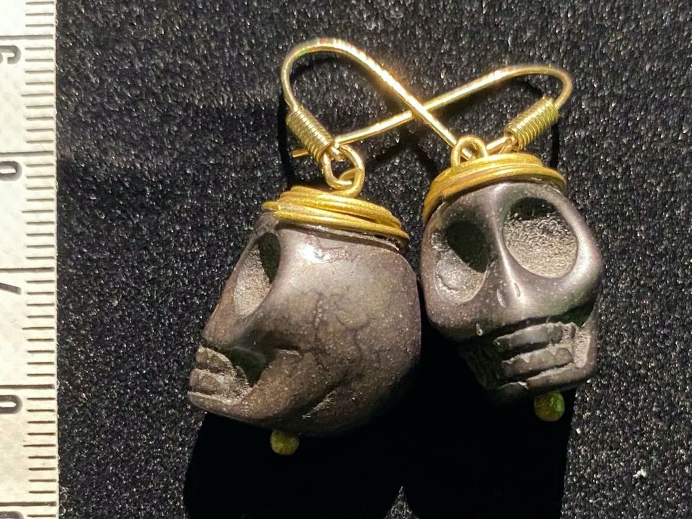 Schädel Totenkopf Skull - Ohrringe aus Stein - Gothic | Kaufen auf Ricardo