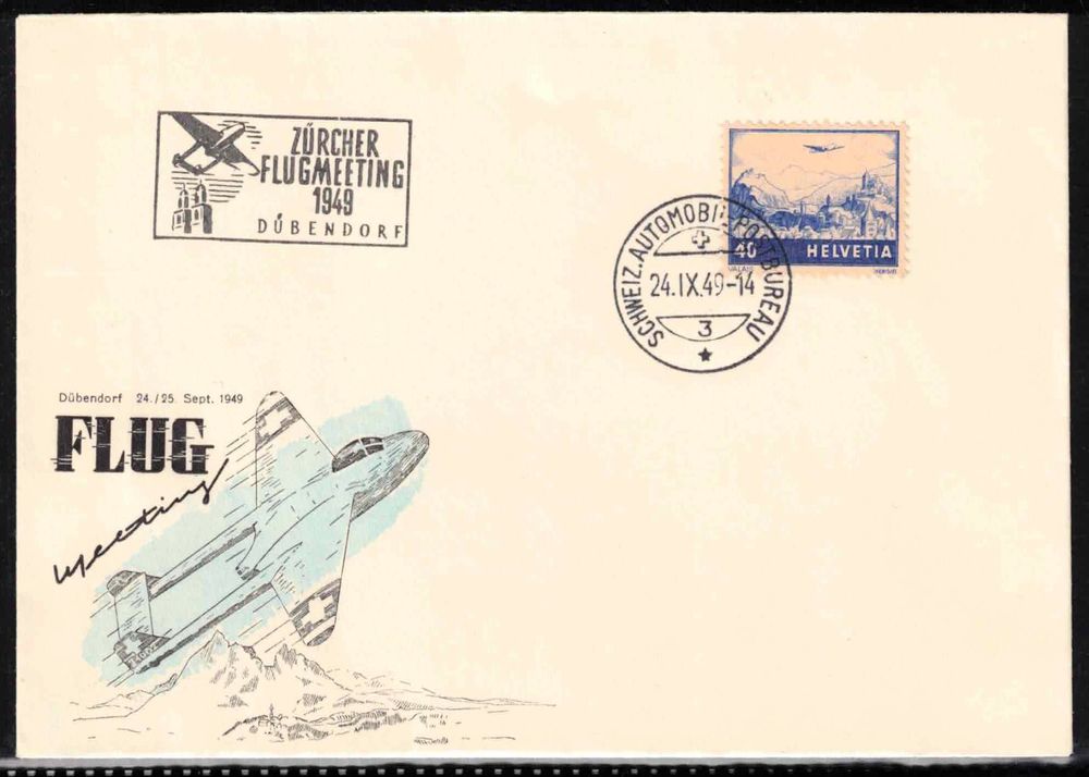 1949 Flugpost Brief "Flugmeeting Zürich" (Neu (gemäss Beschreibung)) in Nuglar für CHF 2.2 – mit ...