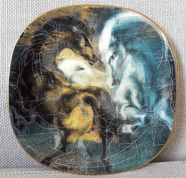 Hans Erni Rosenthal Zwei Pferde Teller Deux chevaux assiette (Gebraucht) in Tavannes für CHF 15 ...