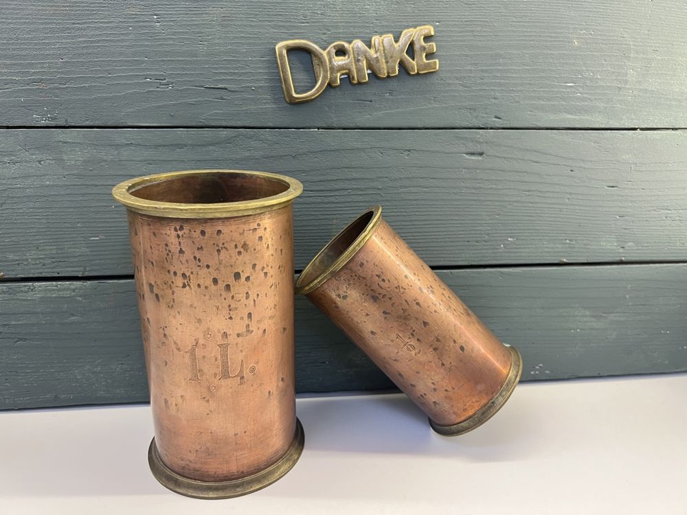 Antike 2 x Messbehälter Massiv aus Kupfer / 1L , 1/2L (Gebraucht) in schaffhausen für CHF 25 ...