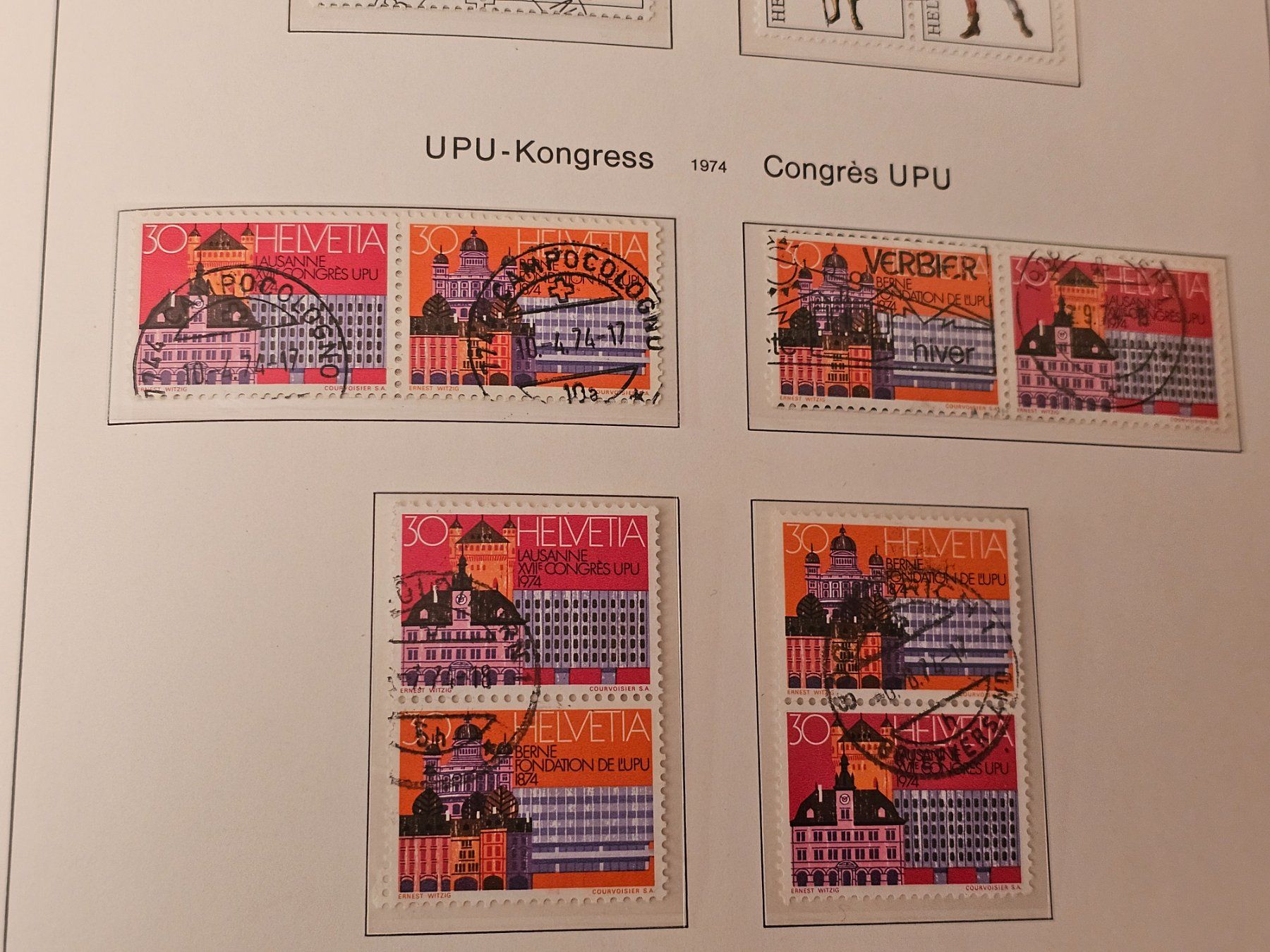CH 1974 INTERNABA / UPU ET se tenant Z46-Z48 / Z50-Z53 (D'occasion) à ...