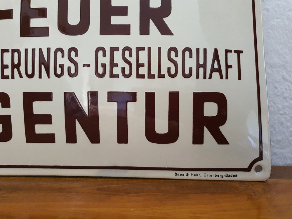 Altes Emailschild HELVETIA Agentur Emaille Schild Reklame (Gebraucht ...
