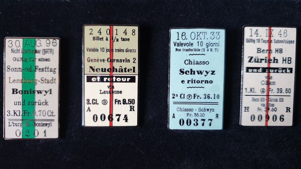 SBB/CFF/FFS PIN's BILLET BIGLETTI TICKET SET LIMITIERT (Gebraucht) in ...
