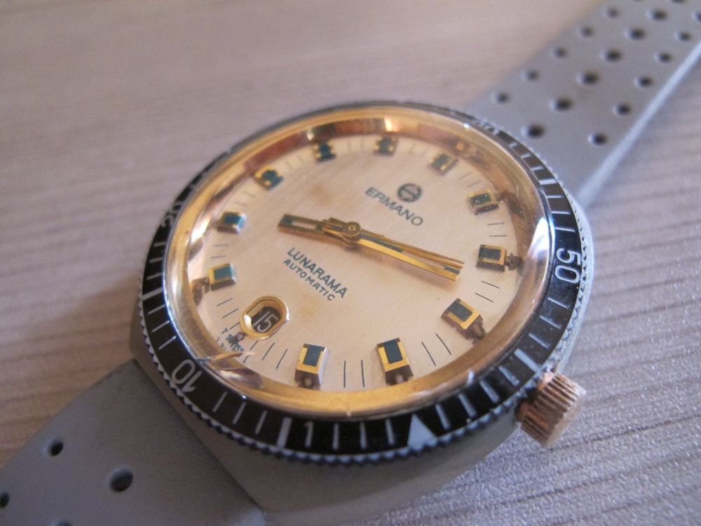 Ermano Lunarama Moonwatch Automatic Herren Läuft 1972 Vintag (Gebraucht ...