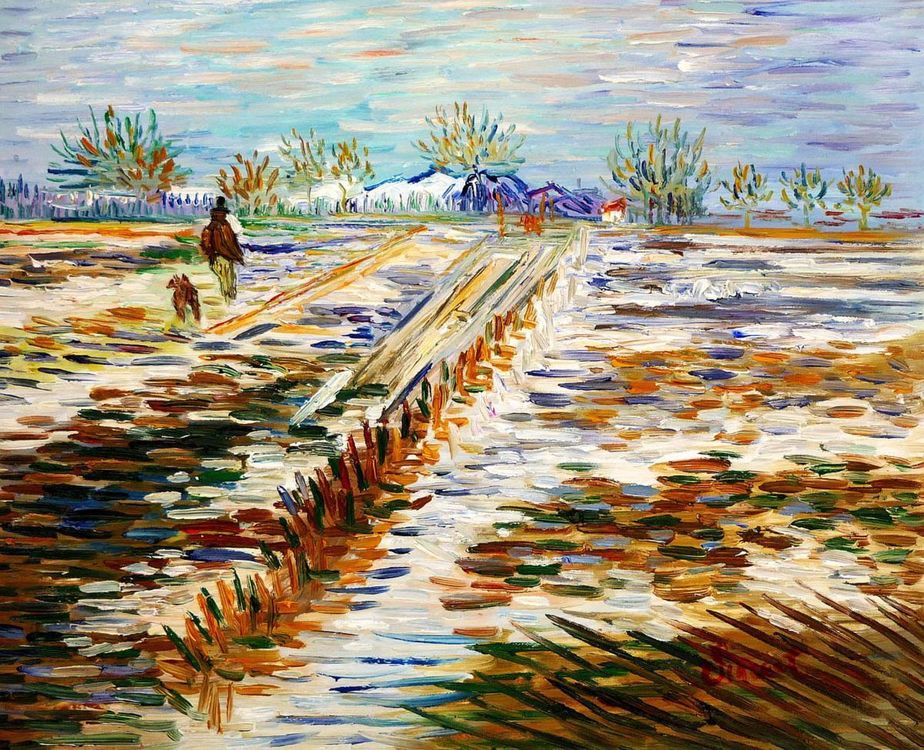 Vincent van Gogh Landschaft mit Schnee (Neu (gemäss Beschreibung)) in ...