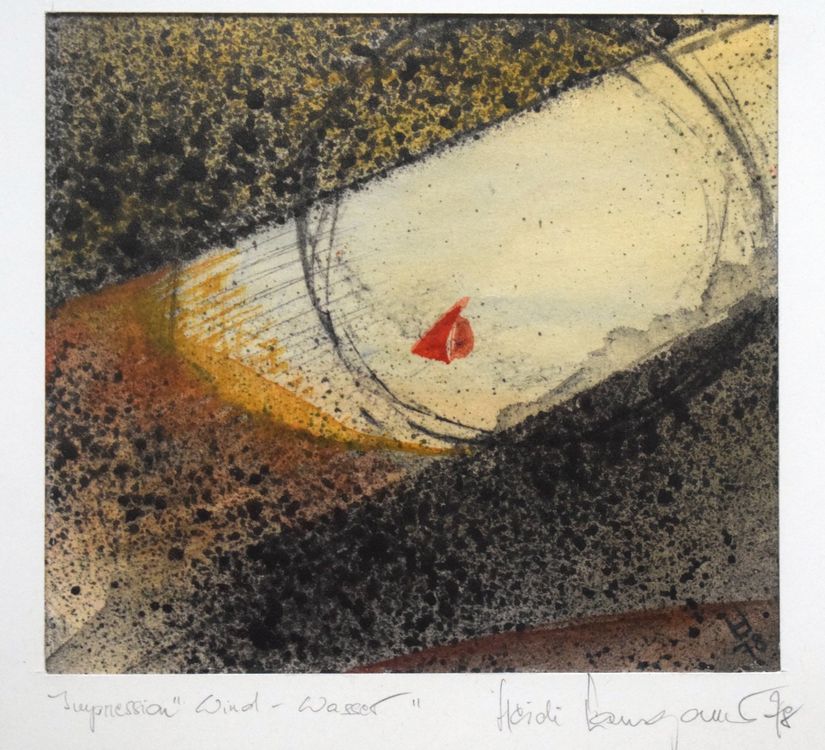 Heidi Langauer Orig. Zürich Wien Abstrakte Kunst Wind Wasser (Gebraucht ...