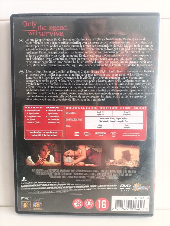 DVD From Hell (fr/uk) Johnny Depp Heather Graham Ian Holm (D'occasion ...